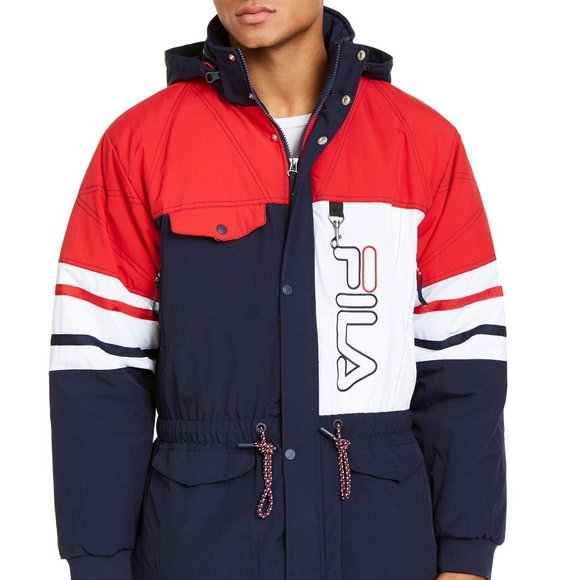 Fila | Jackets & Coats | Fila Mens Golia Peacoat Hooded Logo Parka ...